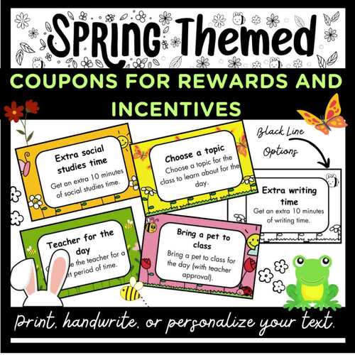 Editable Reward Coupons for Positive Classroom Management by Storekum