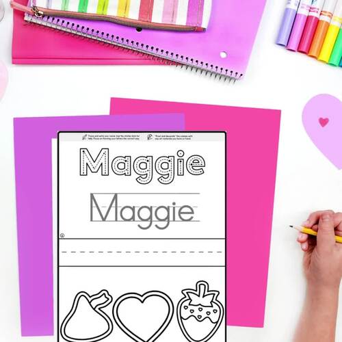 Easy Peasy Name Practice | Valentine's Theme | PreK Preschool Kindergarten