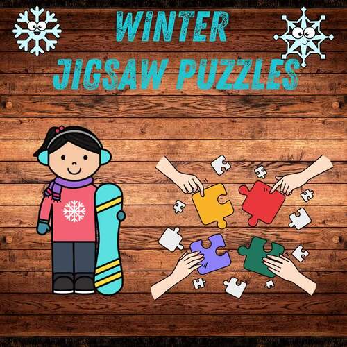 Winter Jigsaw Puzzles with 4, 9, 16, 25 Piece by Slippery Tippy Toes