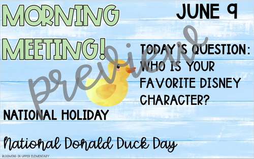 National Daily Holidays Google Slides: JUNE | Morning Meeting Slides