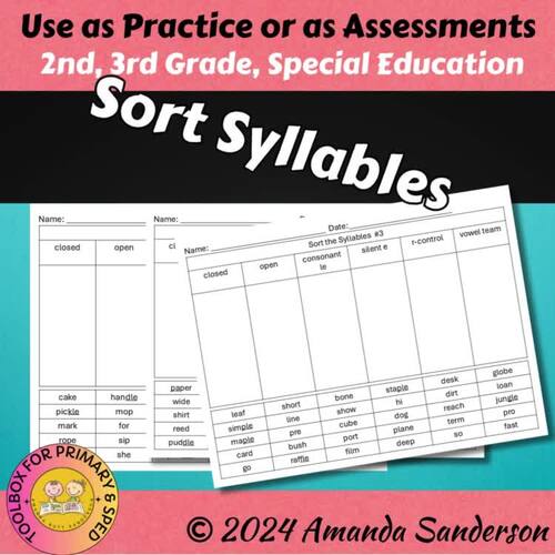 Sorting Syllables Worksheets, Assessment, Syllabication Patterns ...