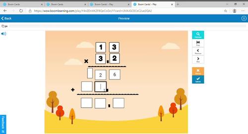 Multiplying Decimals Boom Cards Fall Thanksgiving by Language Forum