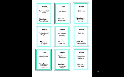 Number Recognition Game Written Form & Standard Form Through the 1,000s
