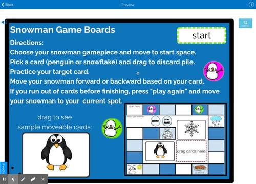 Boom Cards™ Snowman Board Games: Expressive Language by ShanRaeannSLP