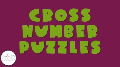 Cross Number Puzzles Math Review Grade 3 by Kayla B's Classroom | TPT