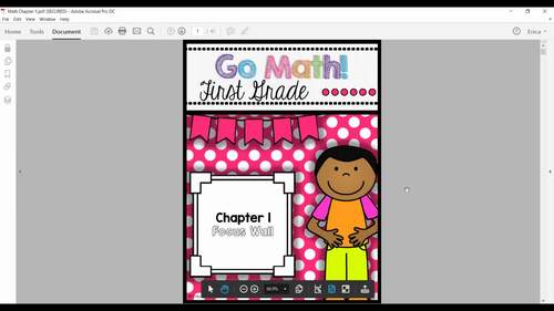 Go Math! Chapter 10 First Grade Focus Wall by Kindergarten Seoul