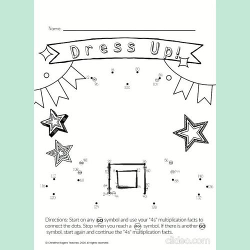 Dollar Deal Thanksgiving Connect the Dots Math Multiplication 3rd Grade 4th