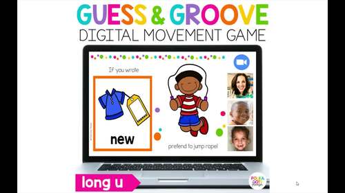 Long U Movement Game | Guess and Groove Phonics Activity and Worksheets