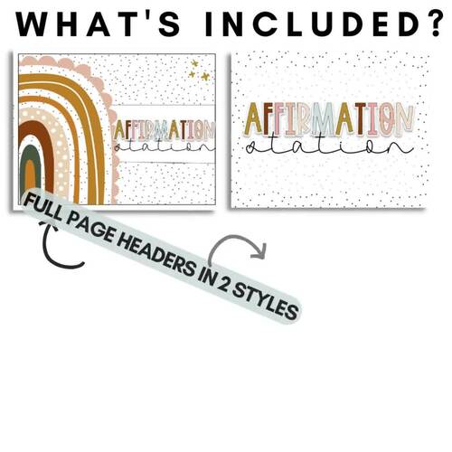 Boho Rainbow Affirmation Station | Editable | TPT