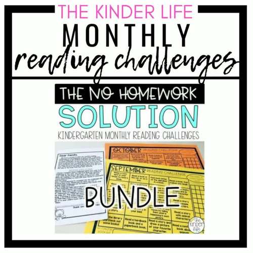 Kindergarten Reading Homework Calendars | Monthly Reading Logs for the Year