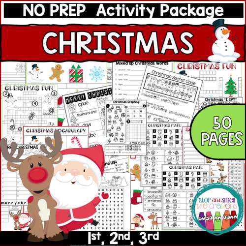 Christmas Activities | Christmas Worksheets by Stop and Smell the Crayons