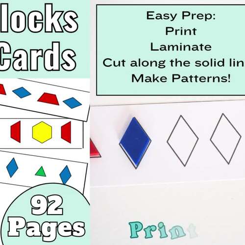 Pattern Blocks Activity Cards by Pink Flamingo Learning | TPT