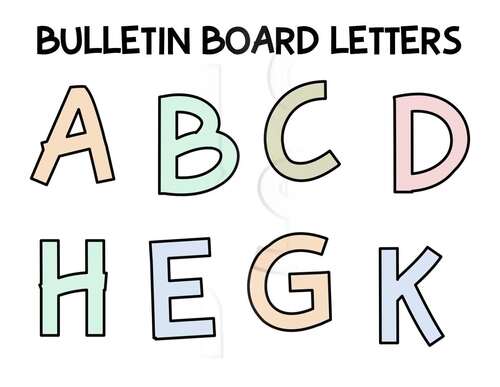 Printable Calm Colors Bulletin Board Letters, Large Alphabet Letters ...