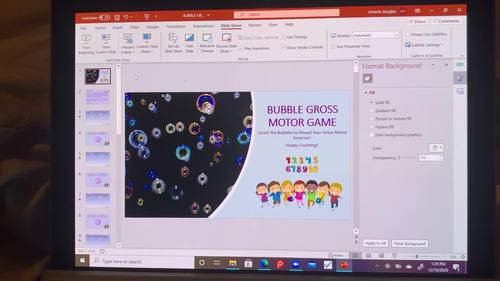 Virtual GROSS MOTOR BUBBLE COUNTING GAME (school, EI) Spring/Summer