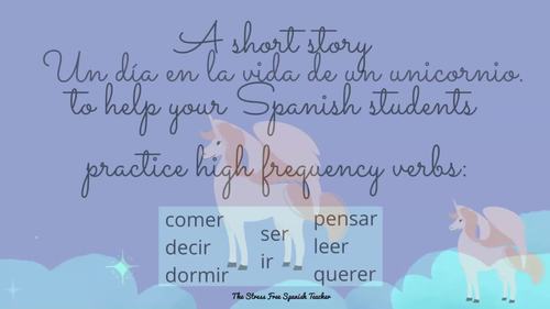 Unicorn Spanish Story reading beginner Spanish with PRINTABLE MYSTERY ...