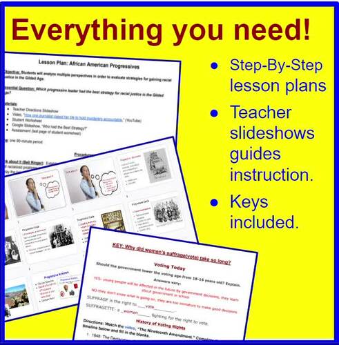Complete US History Lesson Bundle: 4 Lessons About The Progressive Era