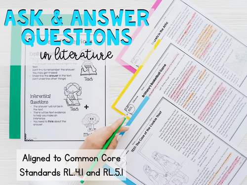 Making Inferences in Literature Reading Comprehension Passages RI.4.1 ...