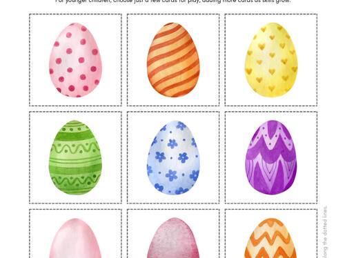 EASTER Egg Memory Game, Picture Matching, Easter Activities, Memory ...