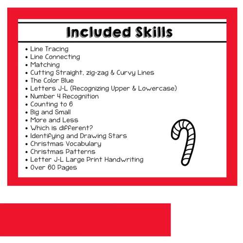 Preschool Age 3 December No Prep Packet Christmas Pre-K Three Holidays