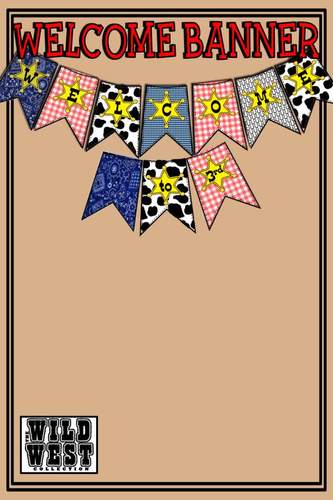 WELCOME BANNER WORD WALL HEADERS Cowboy Theme Classroom Decor by ...