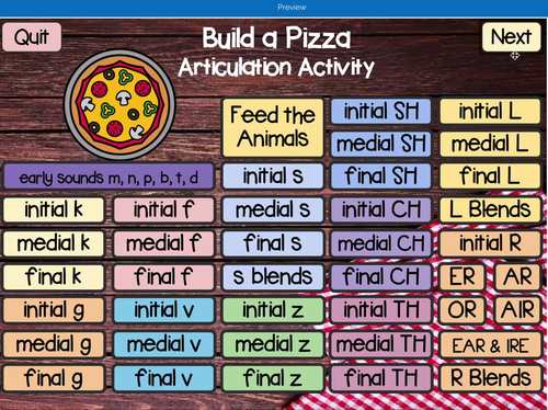 Build a Pizza Boom Cards™ Speech Therapy Make a Pizza Articulation Activity