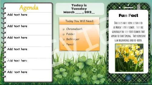 Customizable March Daily Classroom Agenda Template Slides With ...