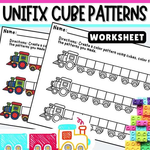 ️ Unifix Cube Pattern Worksheet Back to School Activities kindergarten ...