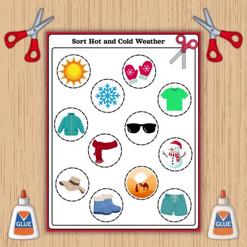 Sort Hot and Cold Weather | Weather Sorting Activity | Early Learning ...