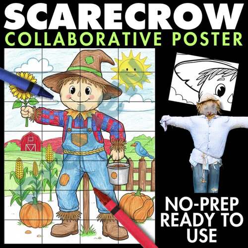 Scarecrow Craft Collaborative Poster Thanksgiving Fall Art & Writing ...