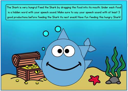 Feed the Shark Articulation Boom Cards by Gab with Gab | TPT