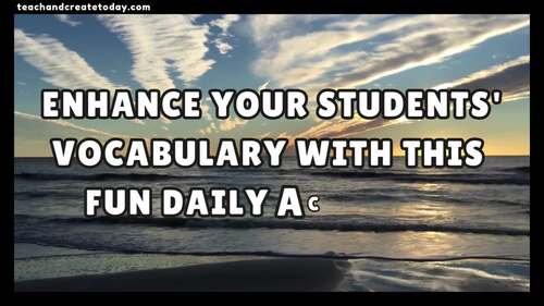 3rd Grade ELA Vocabulary Activity Word Of The Day Bell Ringer August