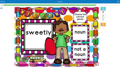 Back To School Noun Not A Noun Boom™ Cards Digital Activity | TPT