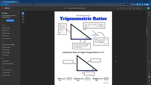 Intro to Trig Ratios: Guided Notes Activity and Poster by Brooks Jones