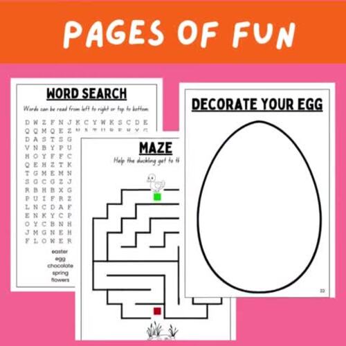 Easter Activity Booklet Juniors|Coloring in|Maths|Writing|Tracing