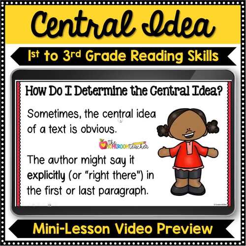 Central Idea and Key Details Lesson Slides PowerPoint and Google Slides