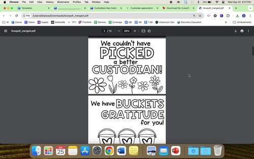 National Custodian's Day Printable Cards | Coloring Page and Letter