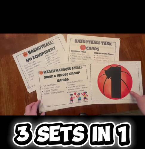 March Madness Basketball PE Kit| Task Cards, Skill Stations & Small ...