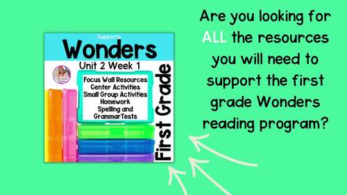 1st Grade Wonders Reading Unit 2 Week 1 Center and Small Group Activities