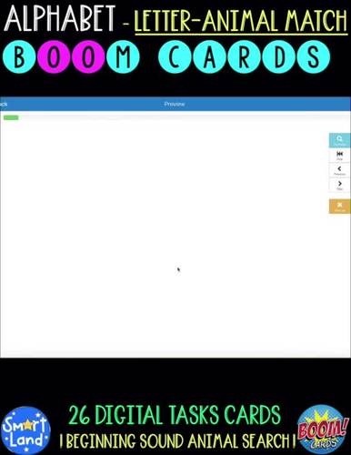 Alphabet_Letter - Animal Match_Boom Cards™ | Distance learning | TPT