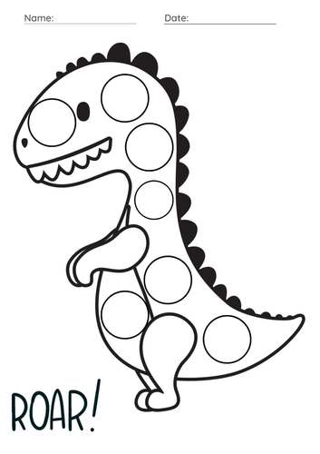 dot marker coloring pages dinosaur