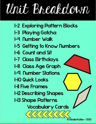 Kindergarten Math - EDM UNIT 1 Supplemental Worksheet & Vocab | Google ...