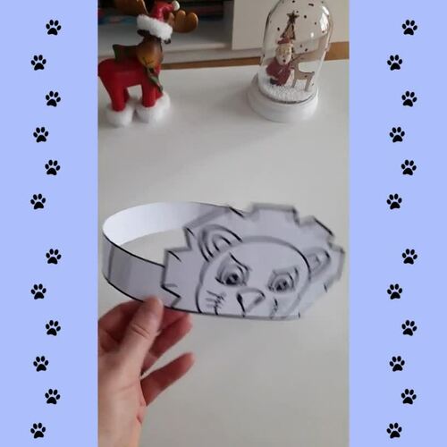 Lion paper crown printable, Lion headband, Lion paper hat for preschool ...