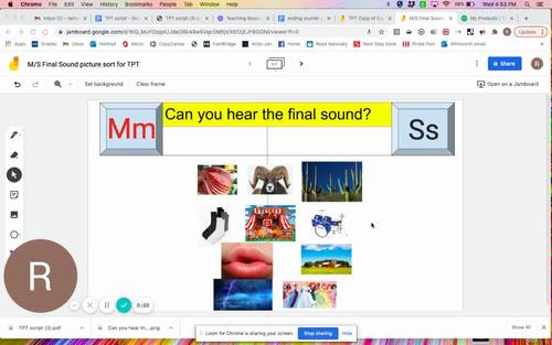 Final sound picture sort - Phonemic Awareness Jamboard (Interactive)
