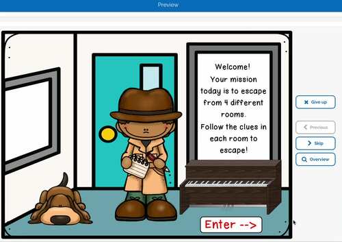 Instrument Families Virtual Music Escape Room Game Volume 1 | TPT