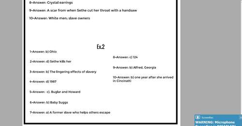 "Beloved by Toni Morrison" Novel Study Unit Plan Quiz, Discussion ...