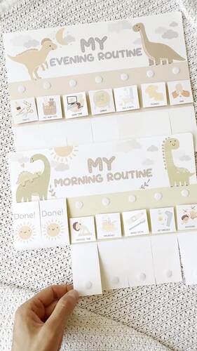 Editable Chore Chart Morning Evening Routine Flip Chart Bedtime Visual ...