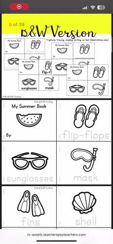 Summer Mini Book | Tracing, Reading, Writing, Vocabulary | Color and B&W