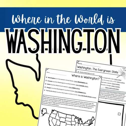 Washington Map Worksheets - Find and Color Activities! | TPT