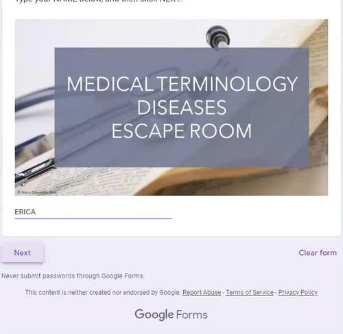 Medical Terminology Diseases Escape Room by Abaco Education Zone
