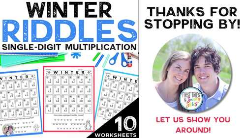 Winter Multiplication Facts Riddles | Single Digit Multiplication ...